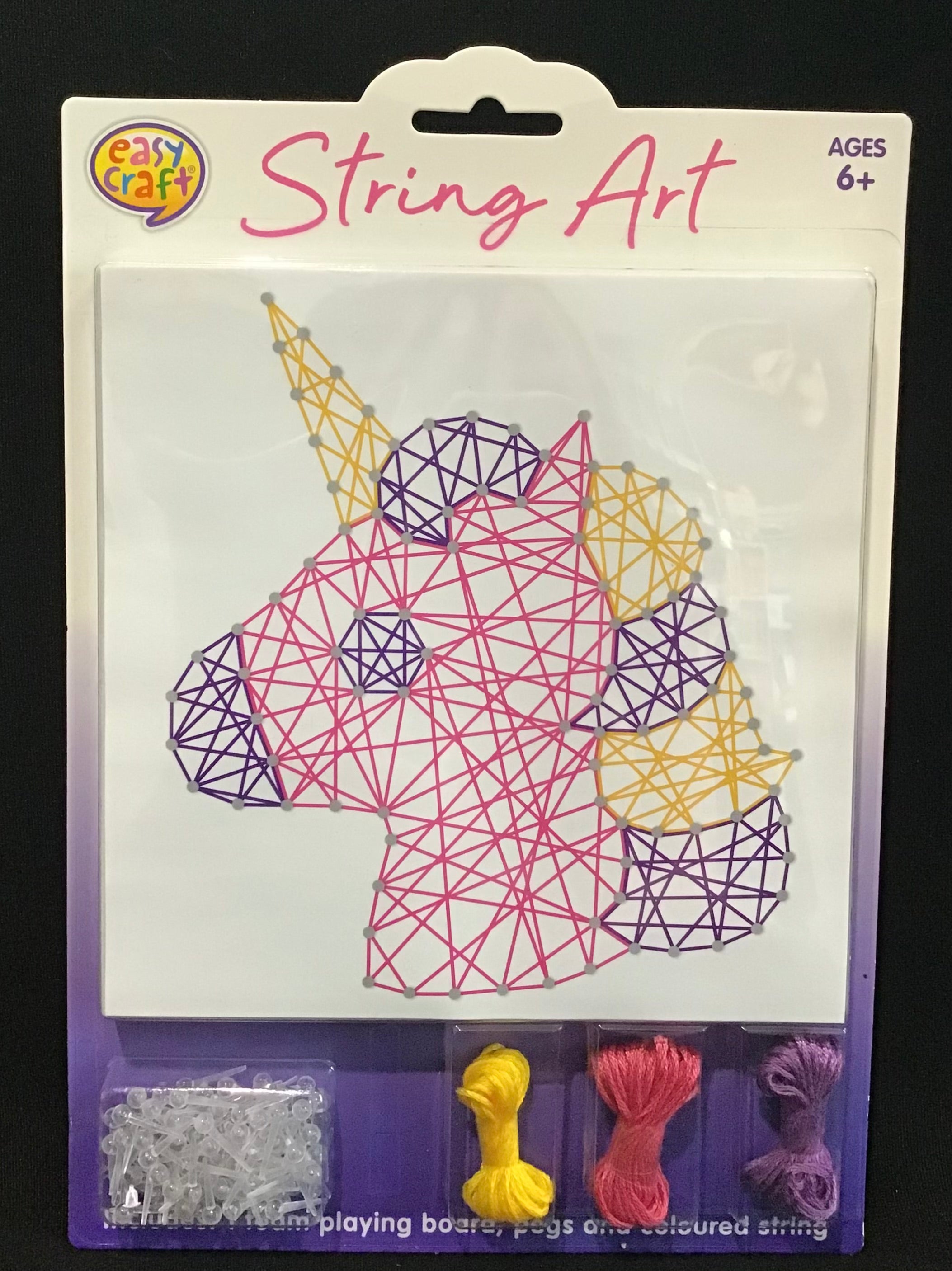 String Art - Unicorn #2 - 15cm x 15cm - Makes 1 – The Crafty Bear Shop