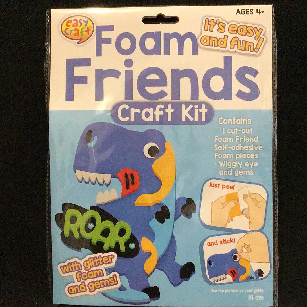 Foam Friends Craft Kit - Just Peel and Stick - Dinosaur/Roar - Makes 1 ...