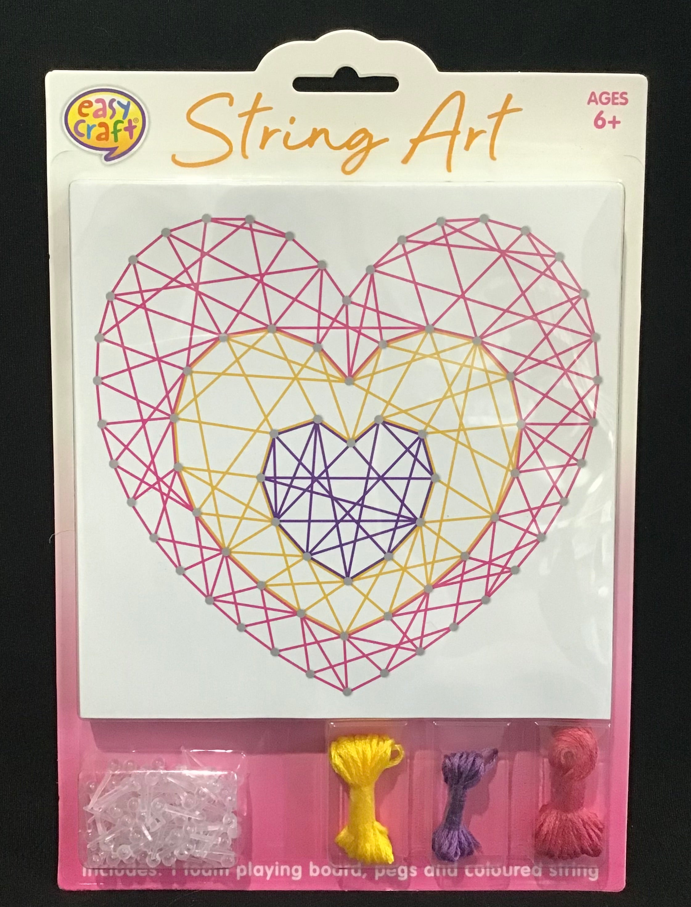 String Art - Hearts - 15cm x 15cm - Makes 1 – The Crafty Bear Shop