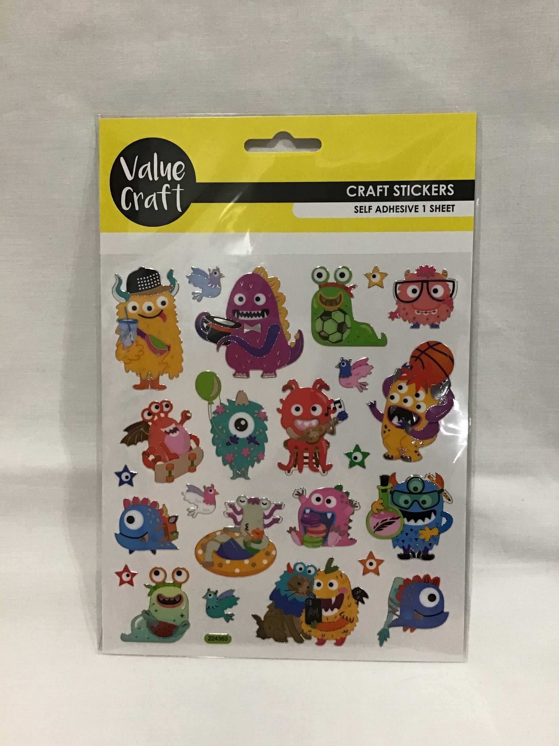 Monster/Alien Stickers - Multi Coloured - 1 sheet – The Crafty Bear Shop